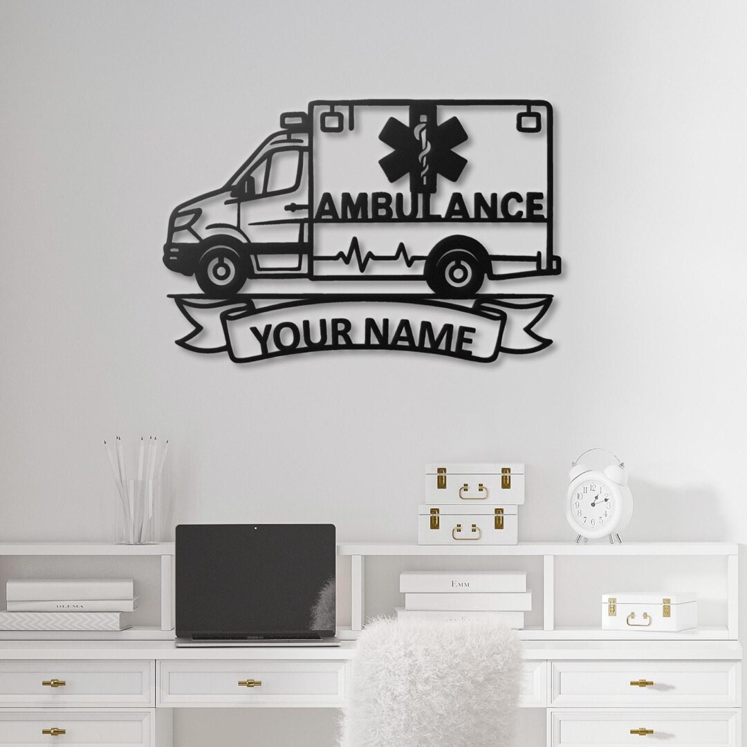 Personalized Ambulance Metal Sign: EMT Paramedic Gift, Star of Life ...