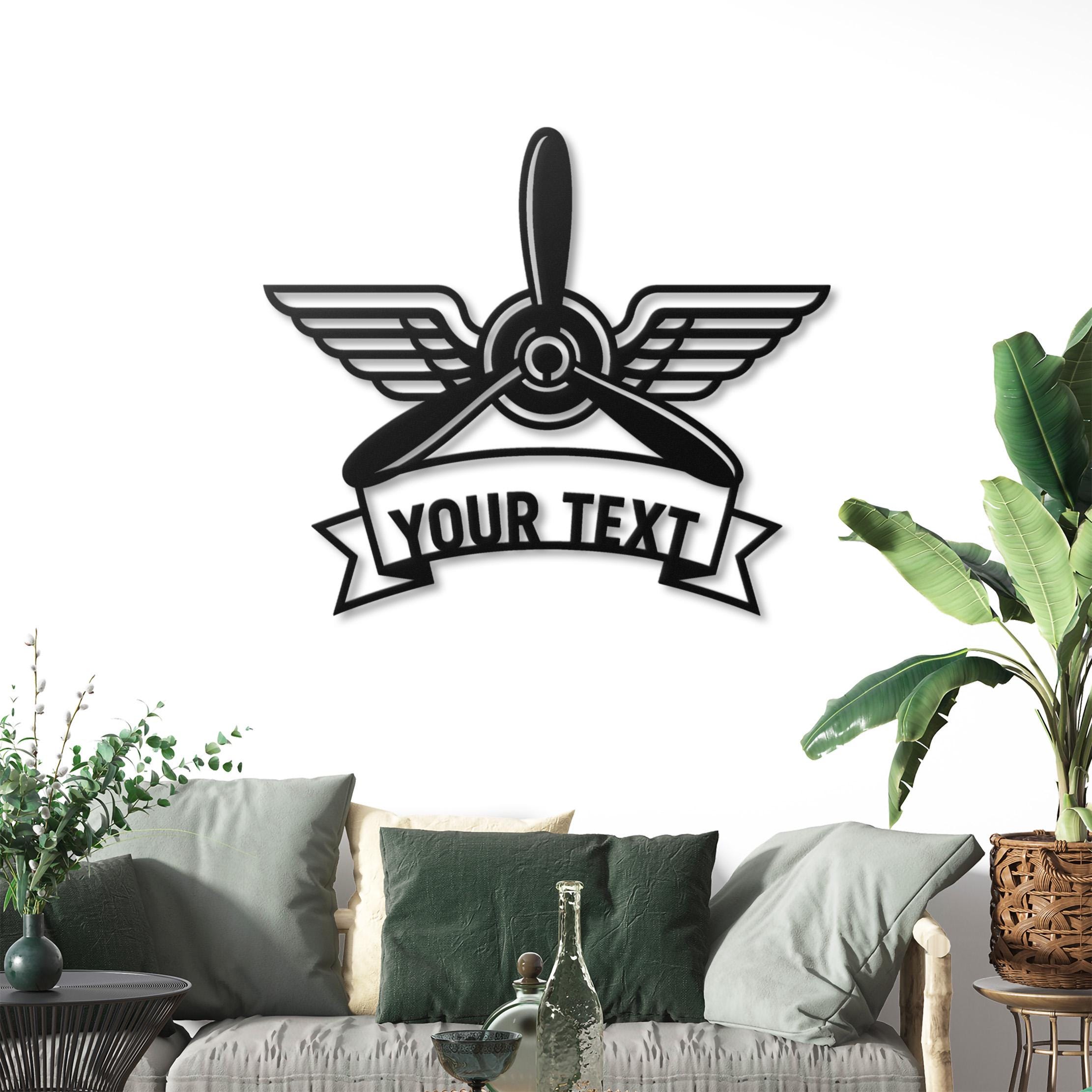 Personalized Pilot Wings Metal Sign: Custom Aviator Hangar Wall Decor ...