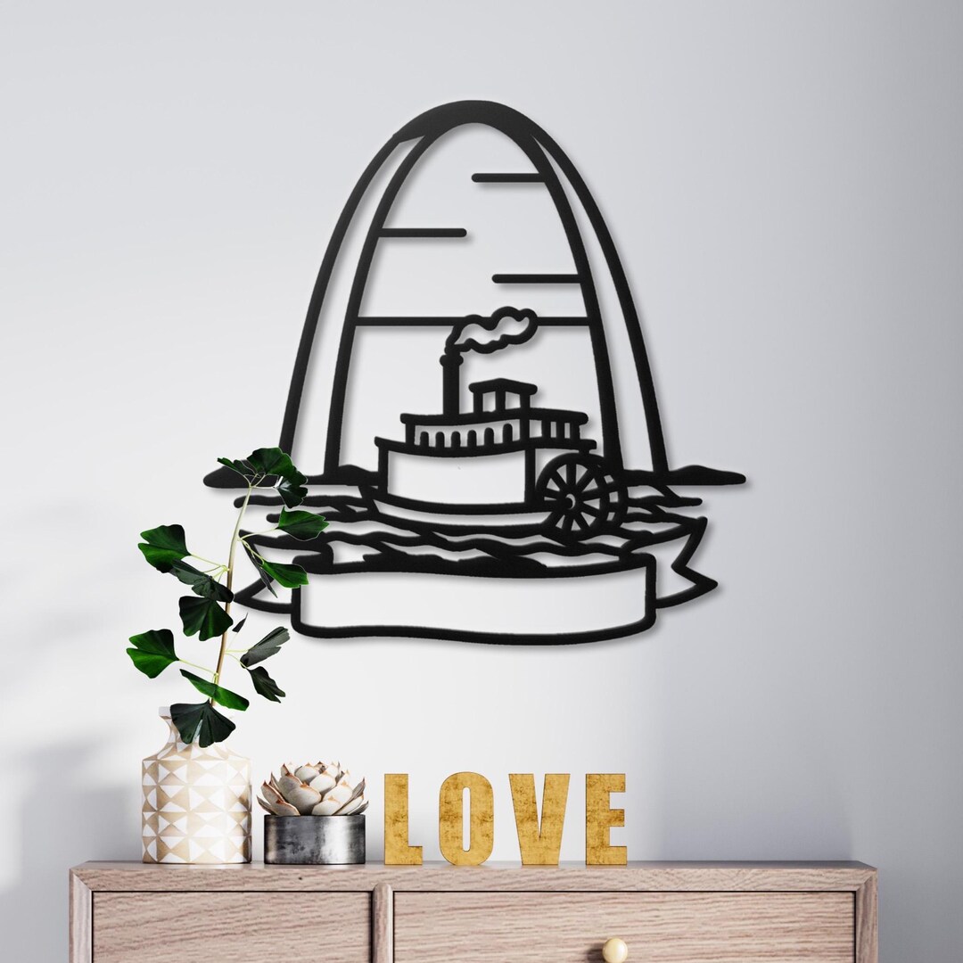 Personalized St Louis Metal Wall Art: Gateway Arch Riverboat - Missouri ...