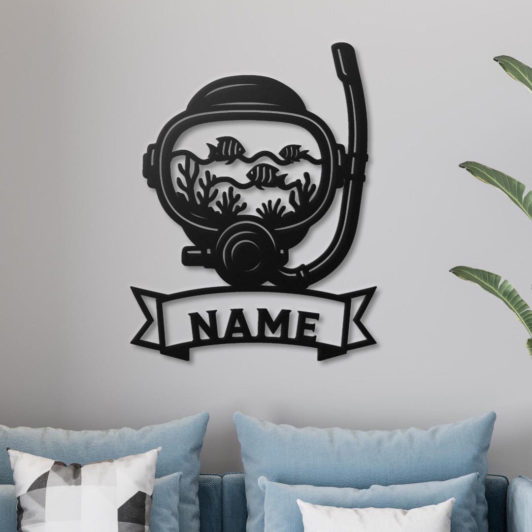 Personalized Scuba Diver Metal Wall Art: Ocean Wall Decor Gift - Etsy