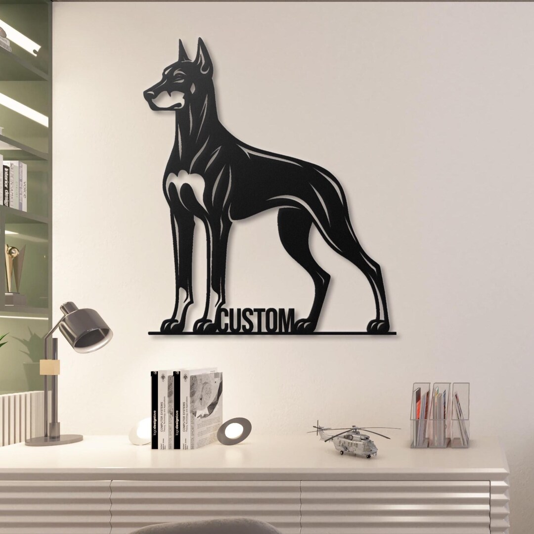 Personalized Doberman Metal Sign Custom Dog Name Wall Art Dobie Home ...