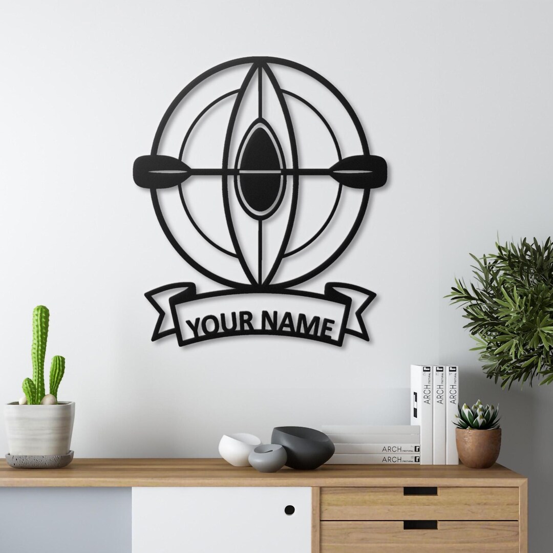 Personalized Kayak Metal Sign: Lake House Decor, River Paddle Wall Art ...
