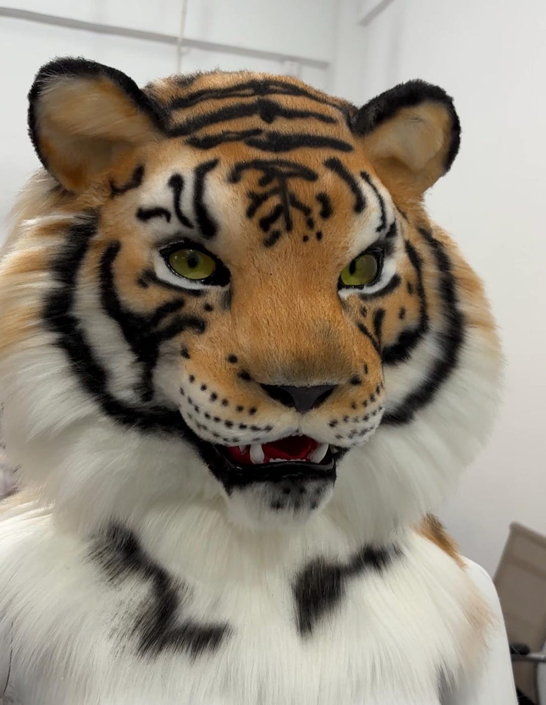 Realistic Fursuit Headpiece Movable Jaw Tiger Halloween Beast Mask ...