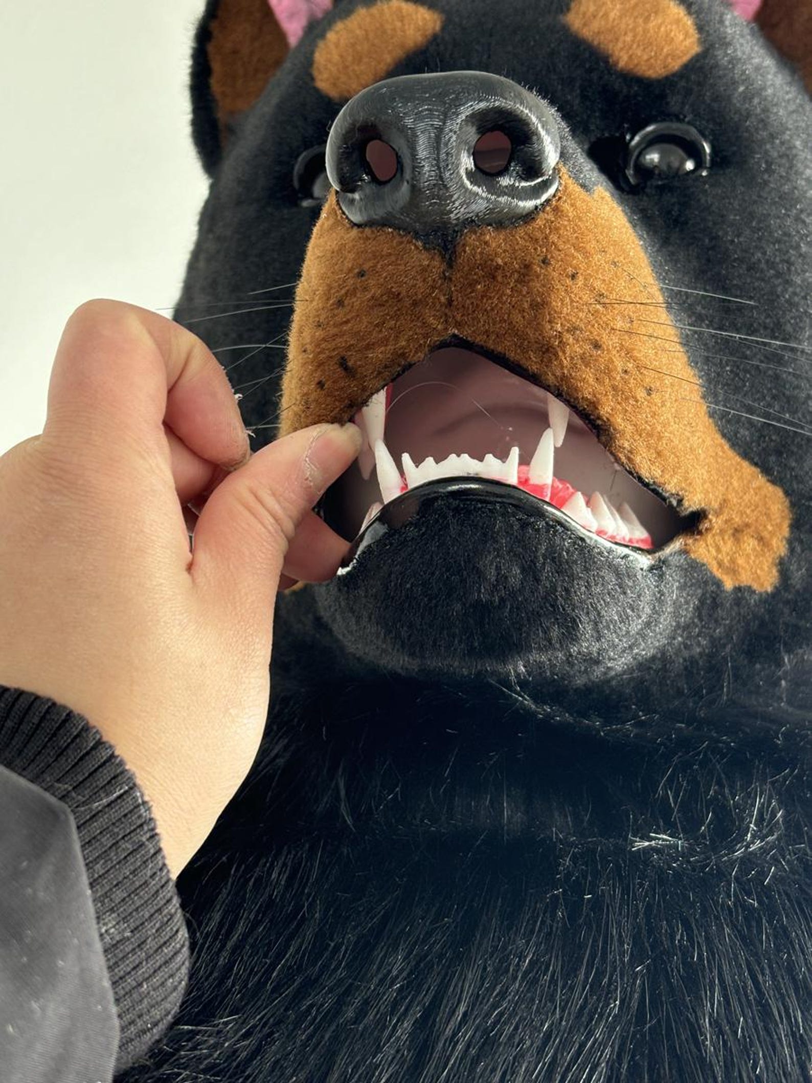 Movable Jaw Doberman Realistic Fursuit Head Dog Cosplay Mask Halloween ...