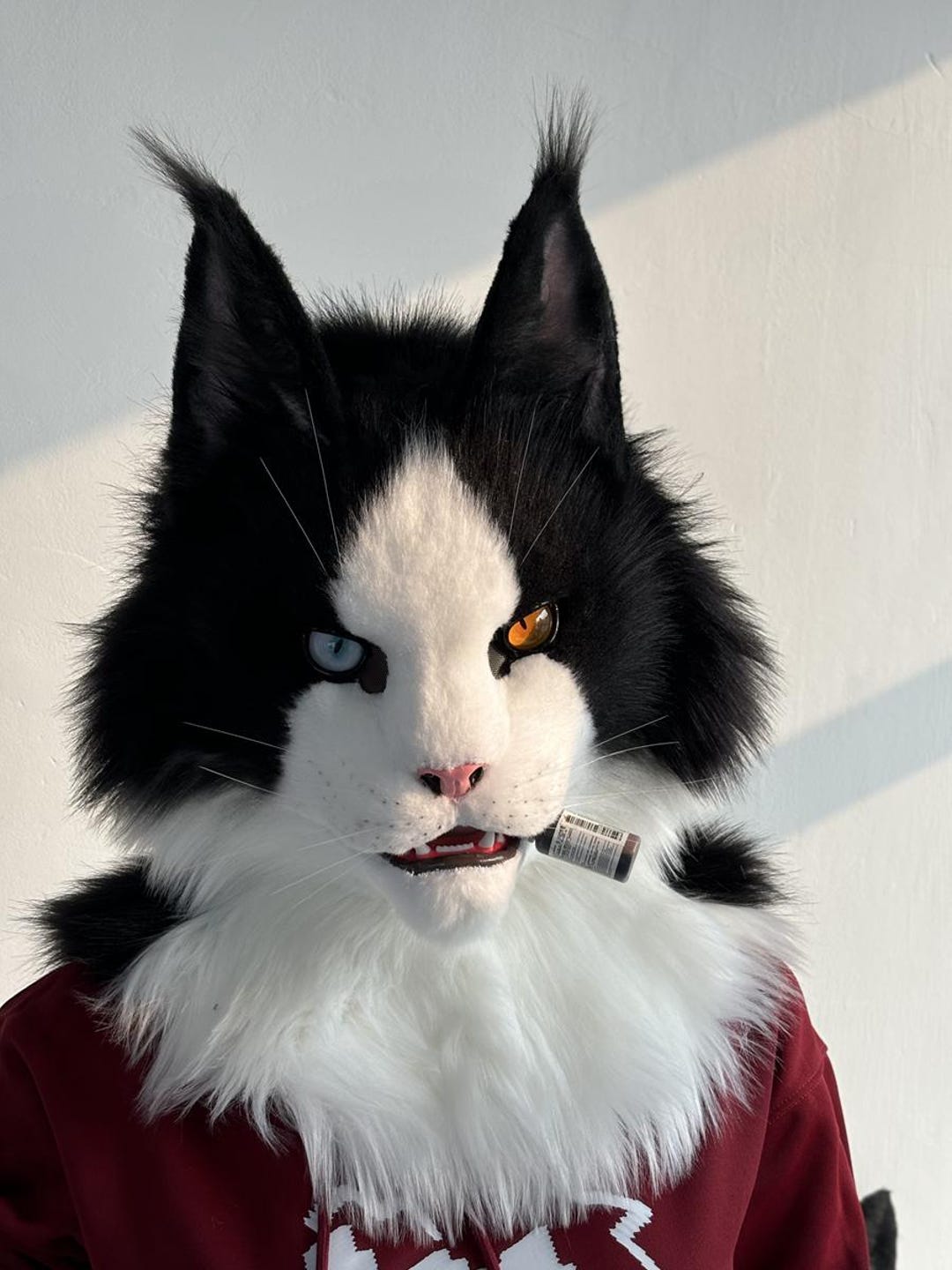 Maine Coon Movable Jaw Realistic Cat Fursuit Head Cosplay Headpiece ...