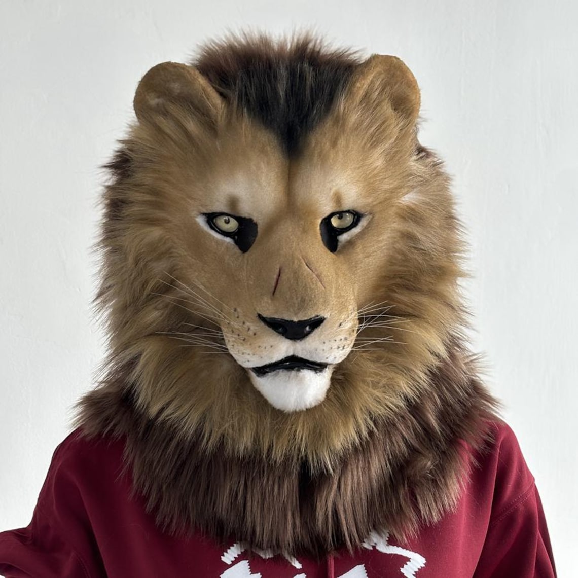 Premade Movable Jaw Scar Lion Head Realistic Fursuit Headpiece Cosplay ...