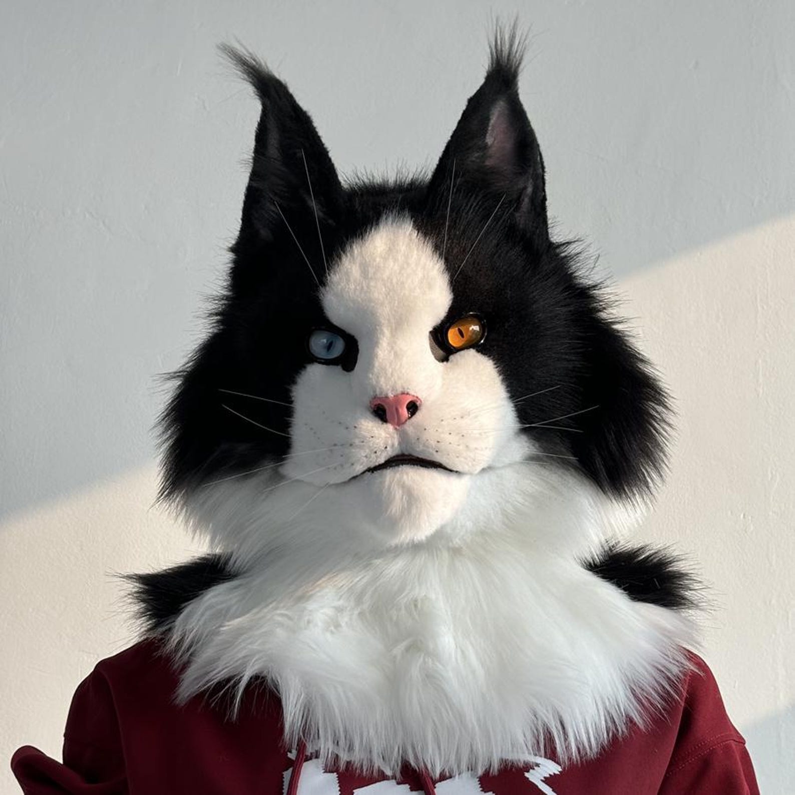 Maine Coon Movable Jaw Realistic Cat Fursuit Head Cosplay Headpiece ...