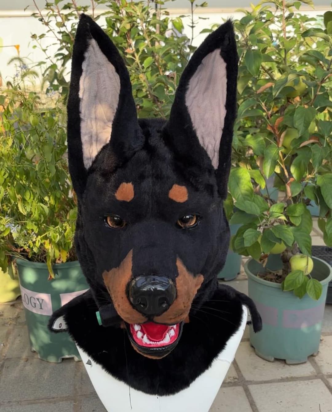Realistic Movable Jaw Dog Doberman Fursuit Headpiece Cosplay Costume ...