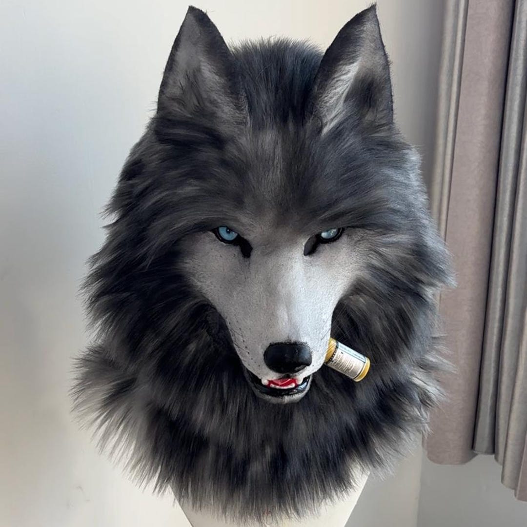 Realistic Blue Bay Shepherd Fursuit Head, Movable Jaw Dog Mask Cosplay ...