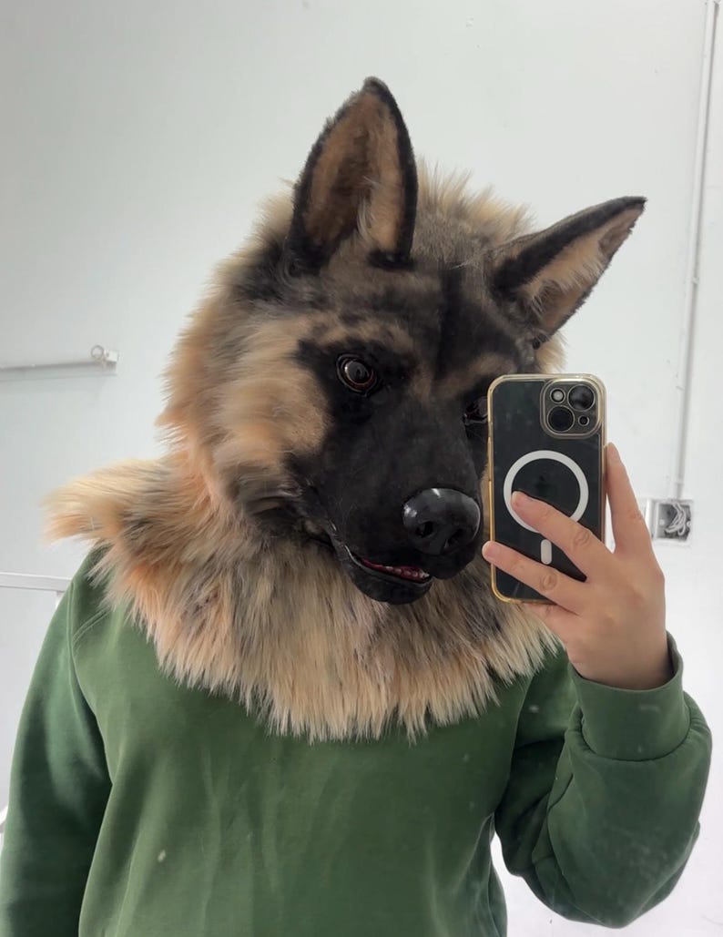 Movable Jaw German Shepherd Head Realistic Fursuit Headpiece Dog ...