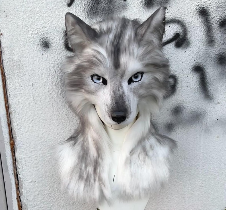 Realistic Gray Wolf Fursuit Hat: Handmade Cosplay Costume - Etsy