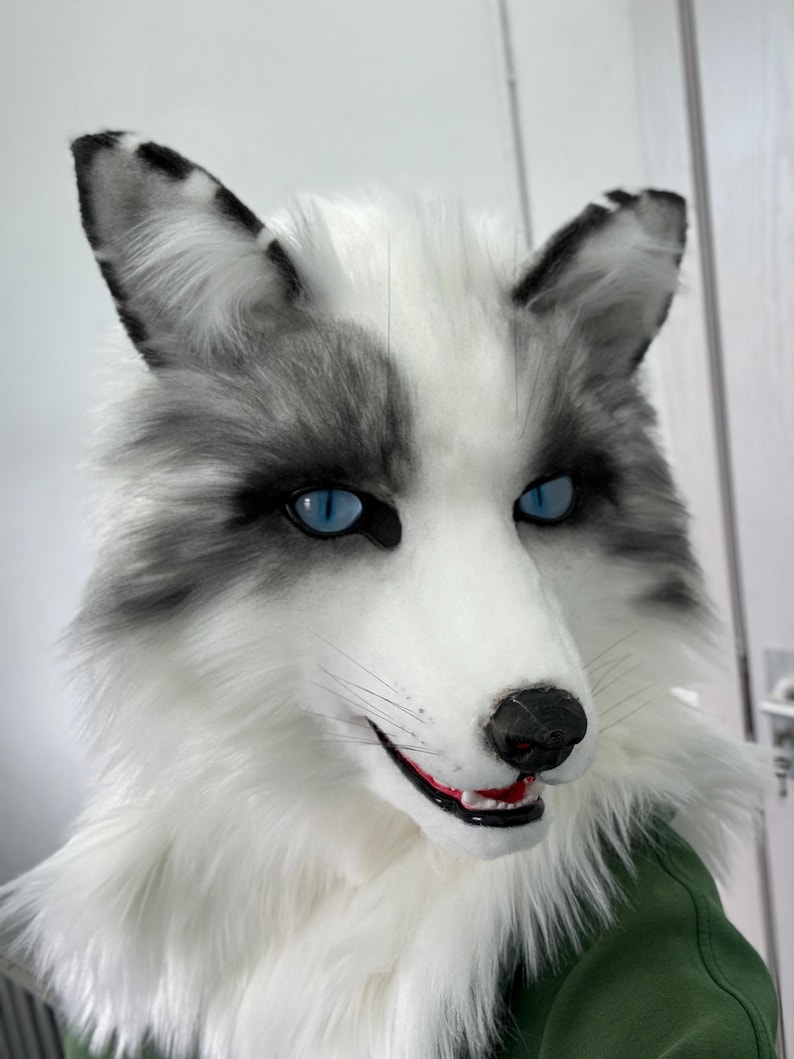 Movable Jaw Fox Head Realistic Fursuit Headpiece Furry Cosplay Mask ...