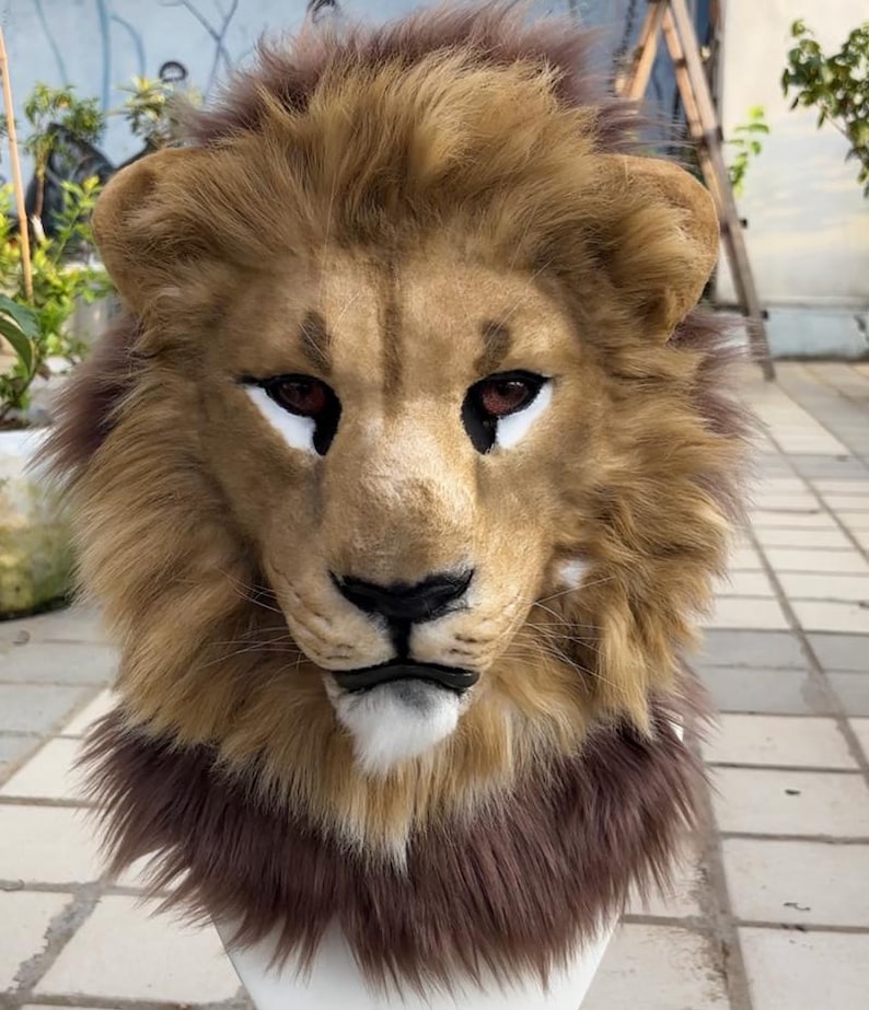 Realistic Movable Jaw Lion Fursuit Headpiece Cosplay Costume Mask - Etsy