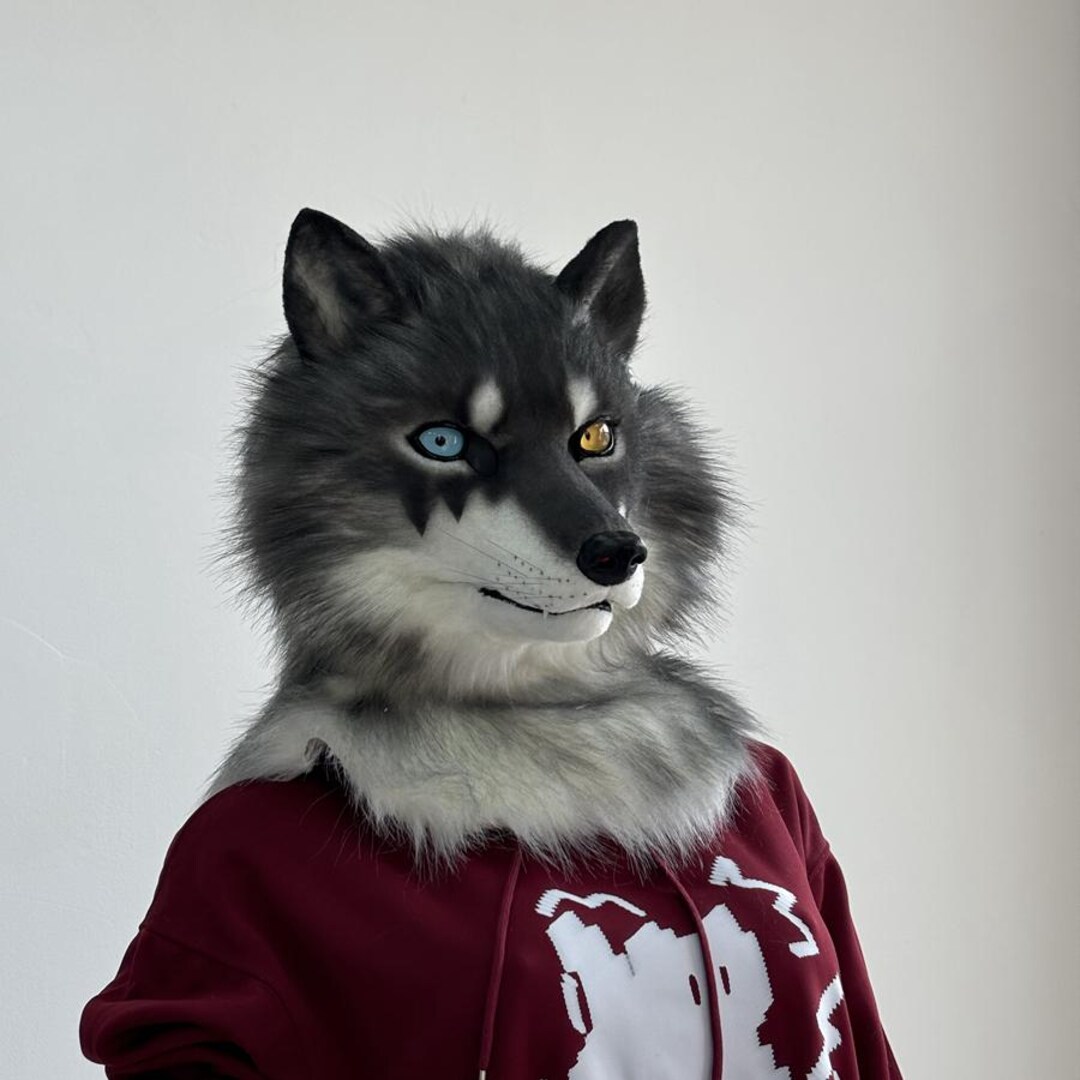Movable Jaw Realistic Wolf Fursuit Head Werewolf Cosplay Beast Mask ...
