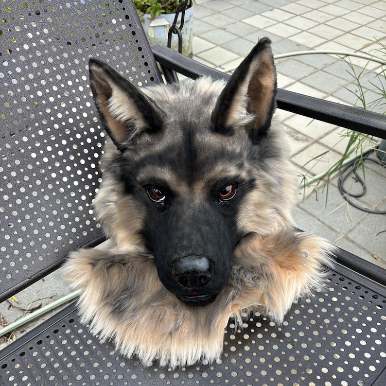Movable Jaw German Shepherd Head Realistic Fursuit Headpiece Dog ...