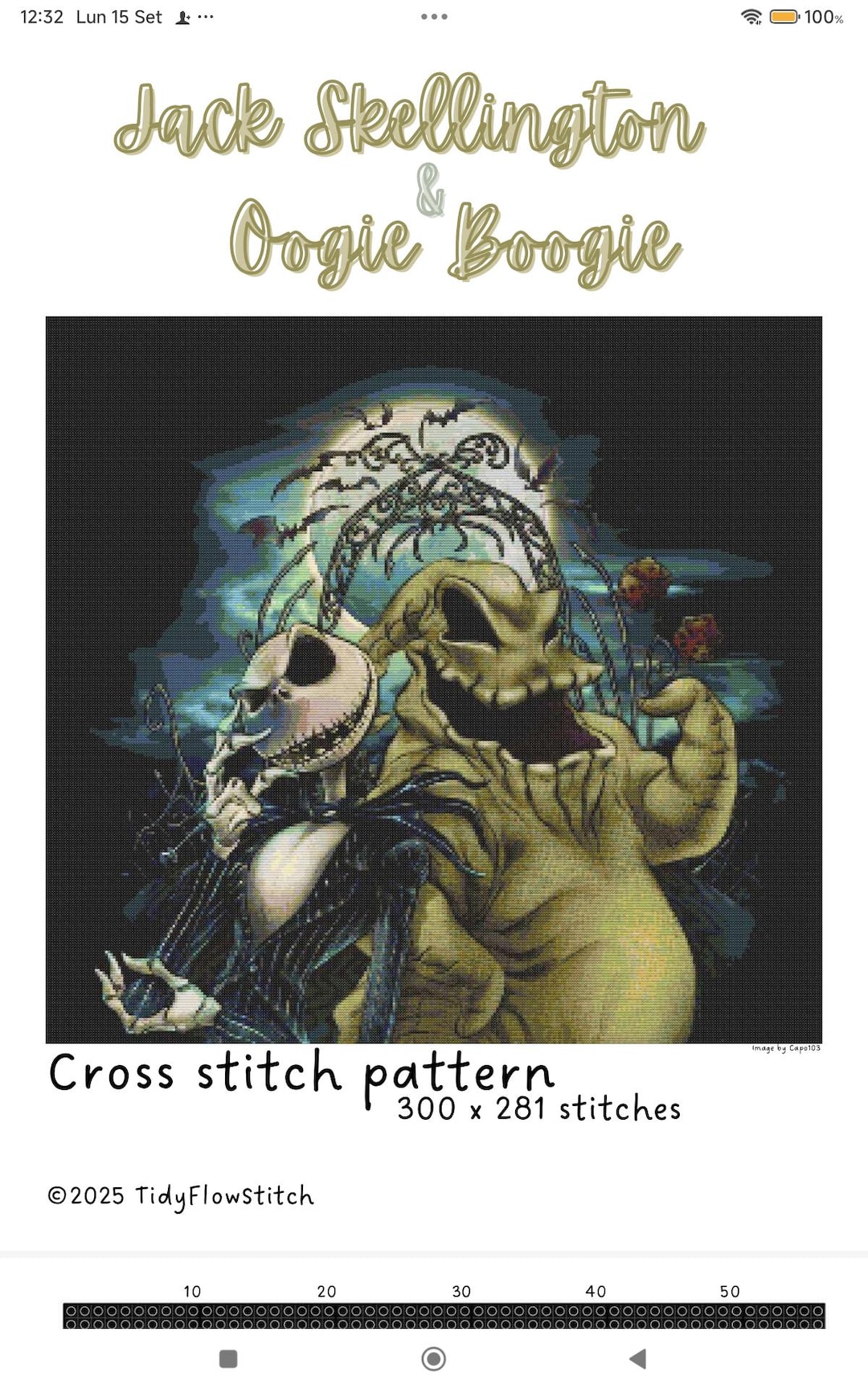 Cross Stitch Pattern PDF | Jack Vs Oogie Boogie | Nightmare Before ...