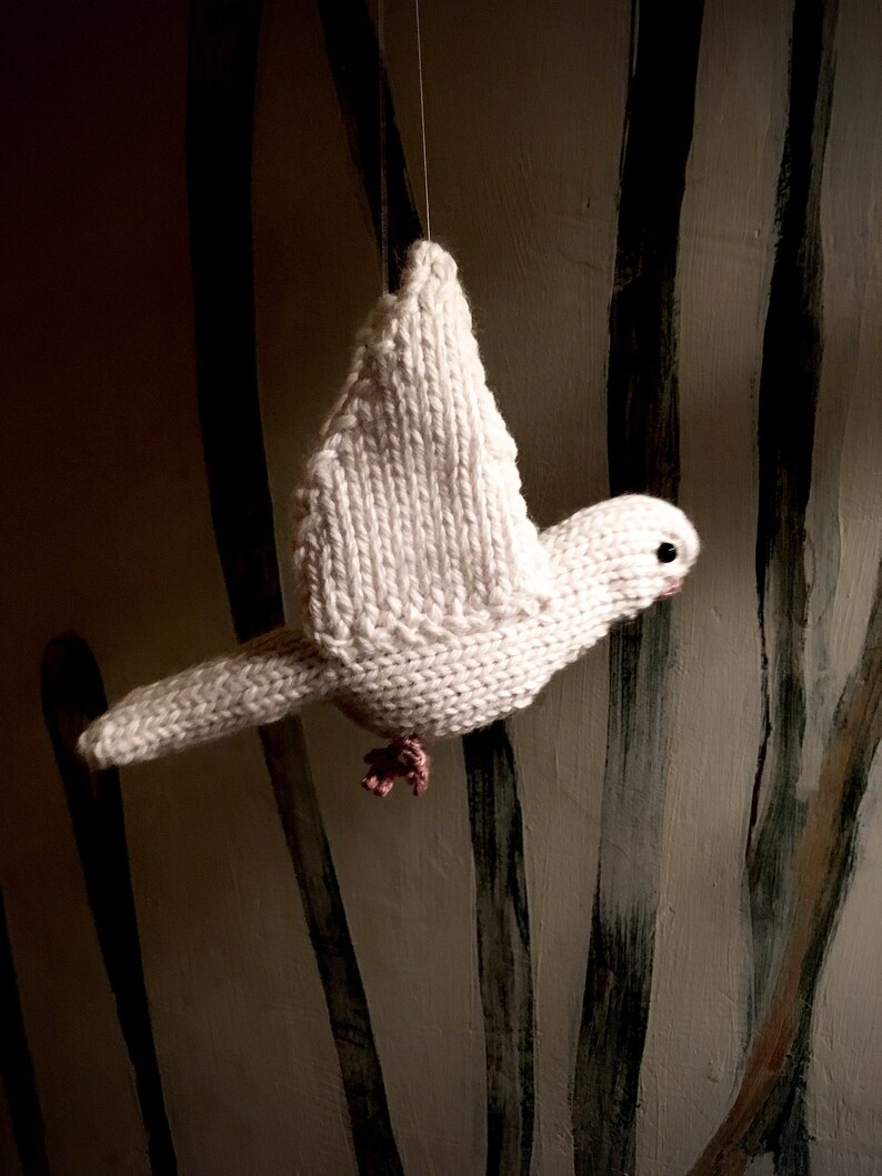 Knitted Flying Dove Bird - Etsy