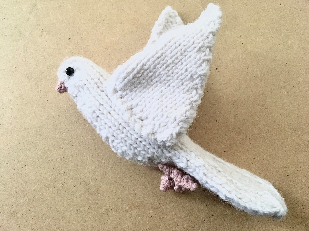 Knitted Flying Dove Bird - Etsy