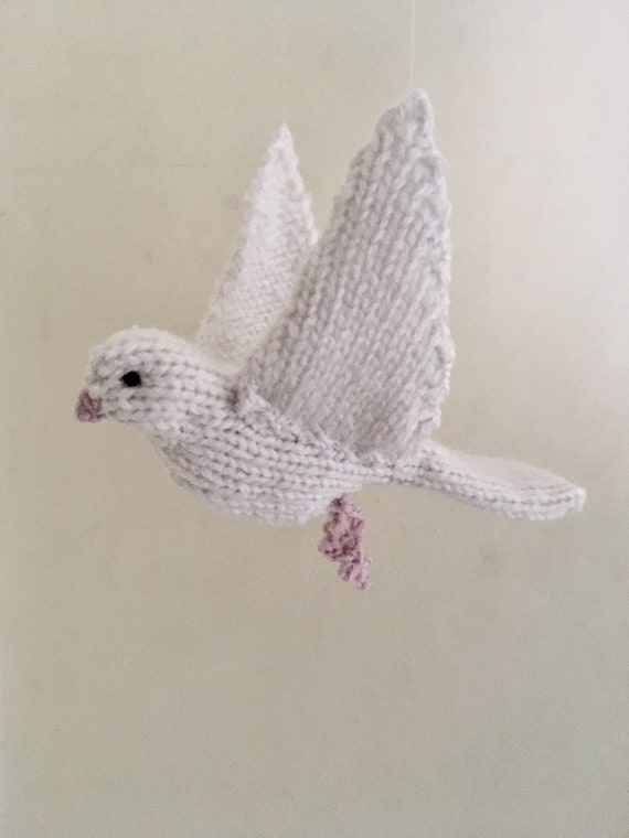 Knitted Flying Dove Bird | Etsy
