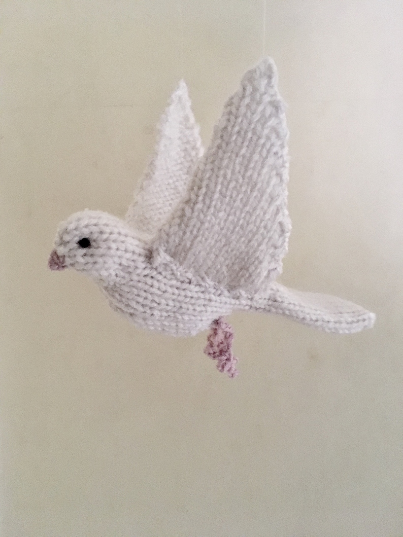Knitted Flying Dove Bird - Etsy
