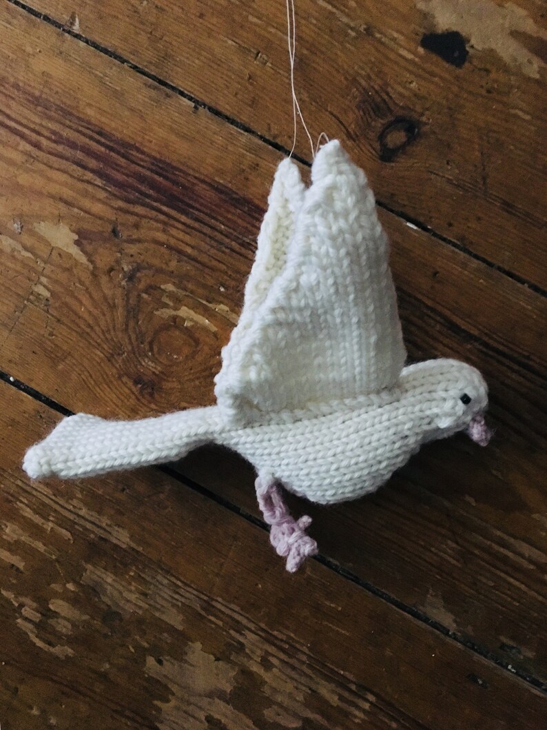 Knitted Flying Dove Bird | Etsy