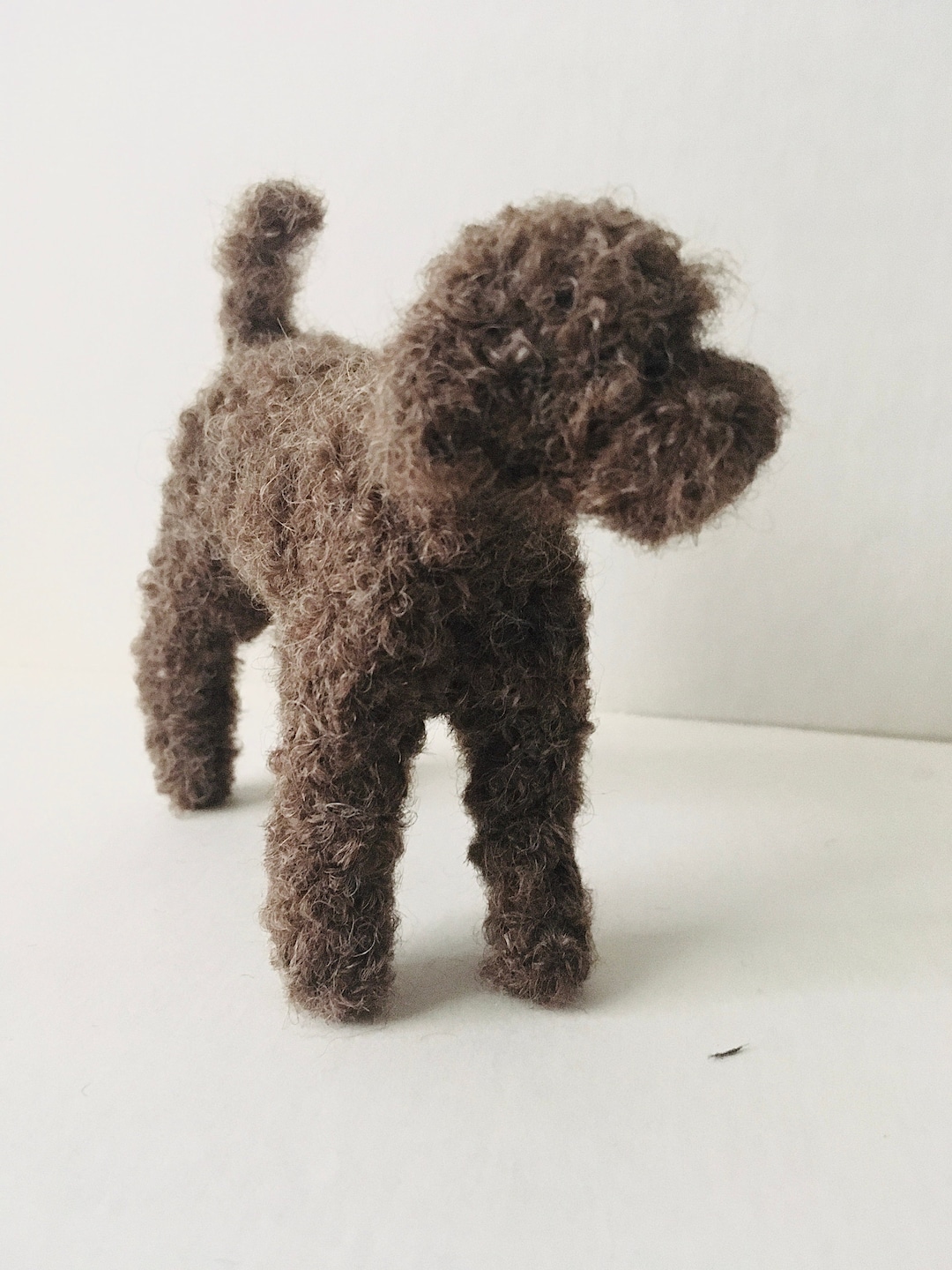 Labradoodle Dog Knitted in Light ‘cafe’ Brown Wool/alpaca/mohair Made ...