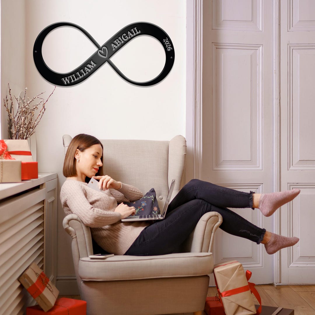 Personalized Infinity Sign Metal Wall Art-valentine's Day Gift-custom ...
