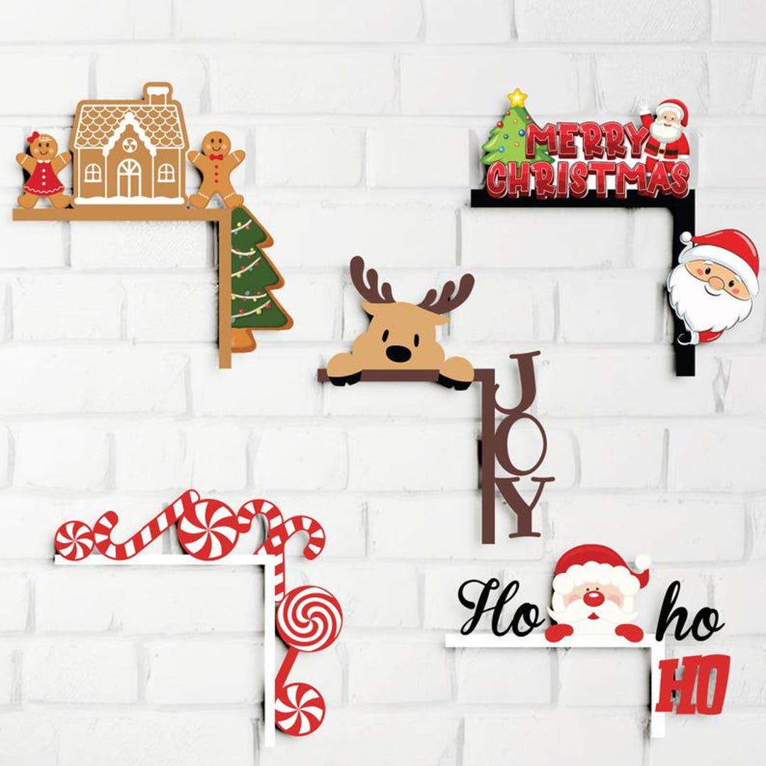 Christmas Metal Door Corner Decor - Festive Holiday Wall Corners ...