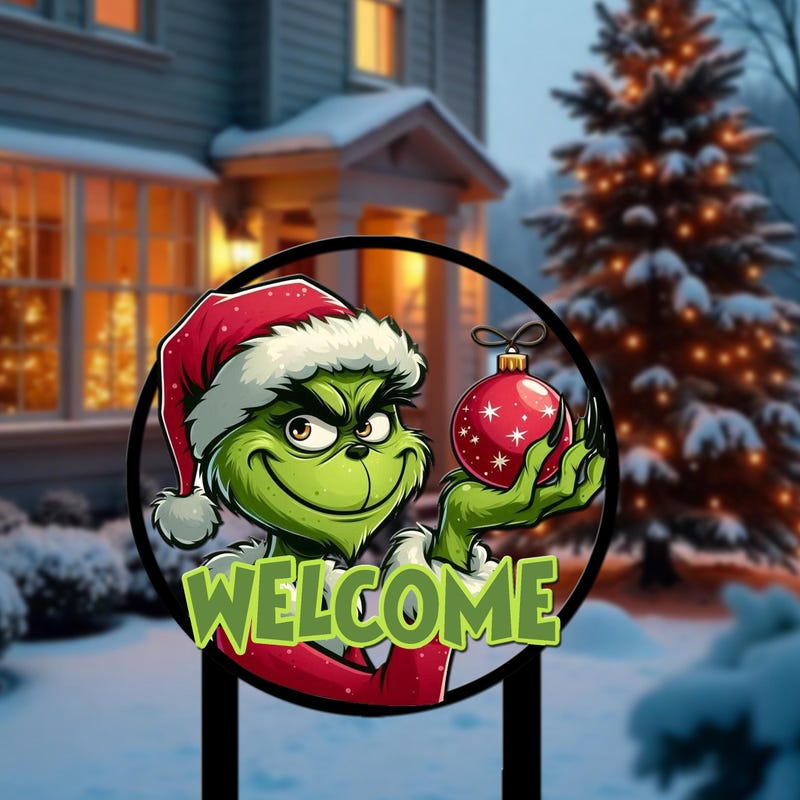 Metal Yard Sign Grinch - Etsy