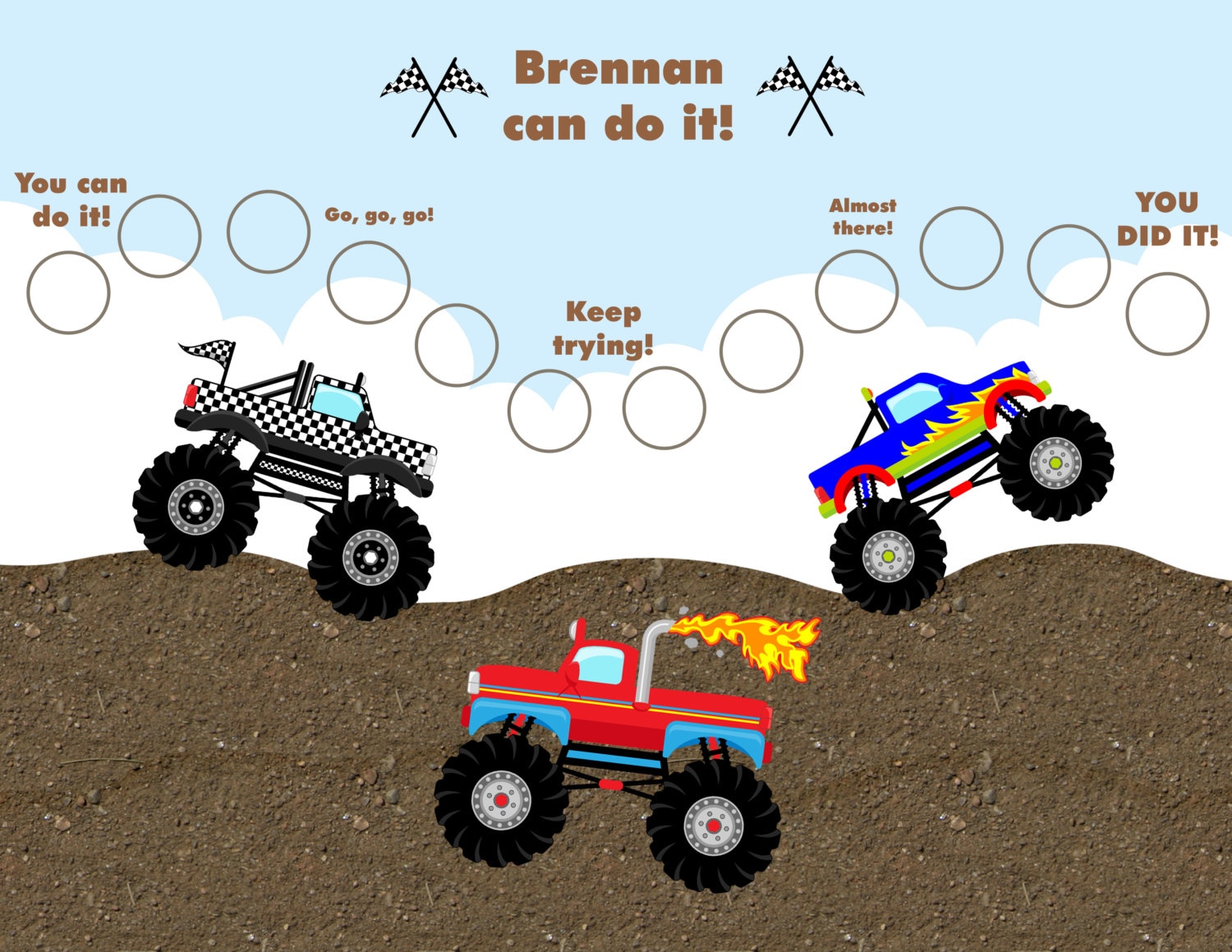 Printable Personalized Children's Adventure/reward Chart - Monster ...