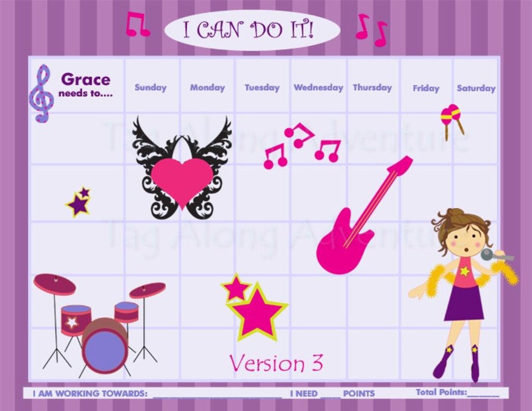 Personalized Child Behavior Incentive Chart - 5 Color Schemes Available ...