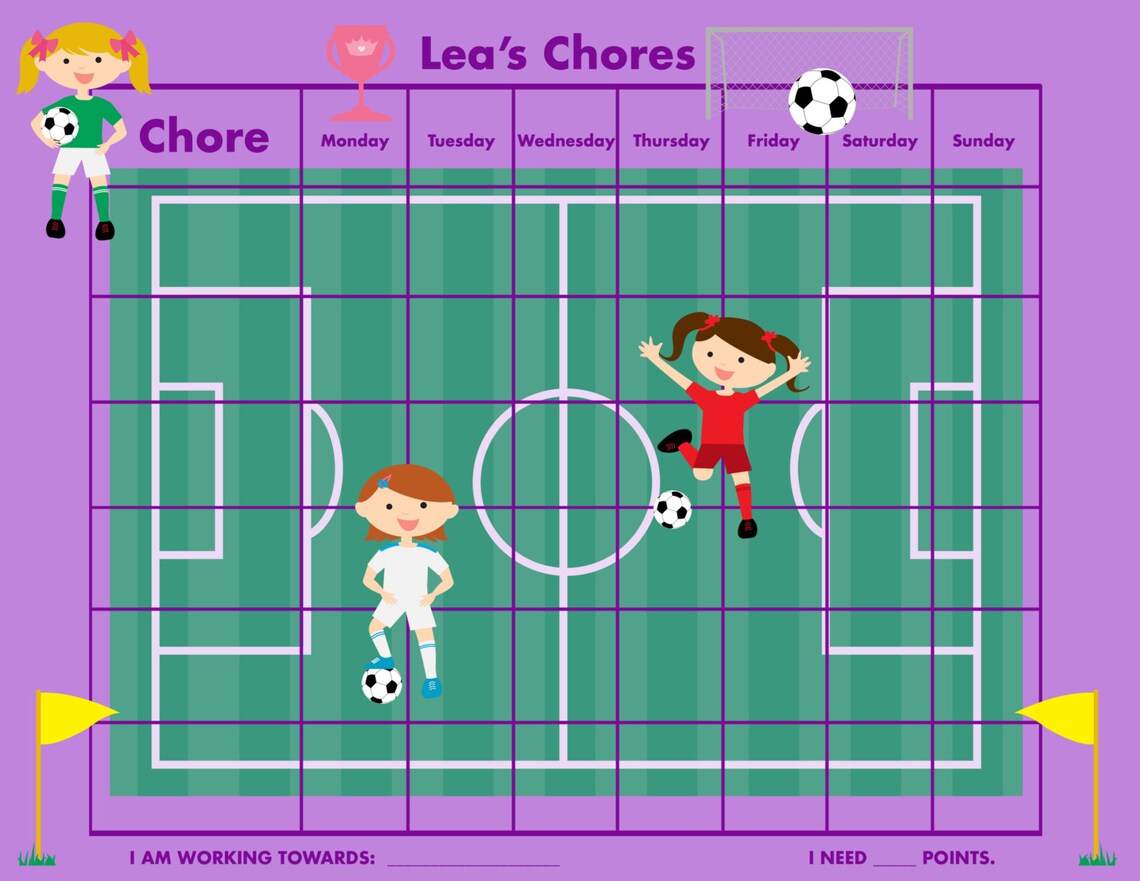 PERSONALIZED Chore Chart for Children - Soccer - Printable - Etsy