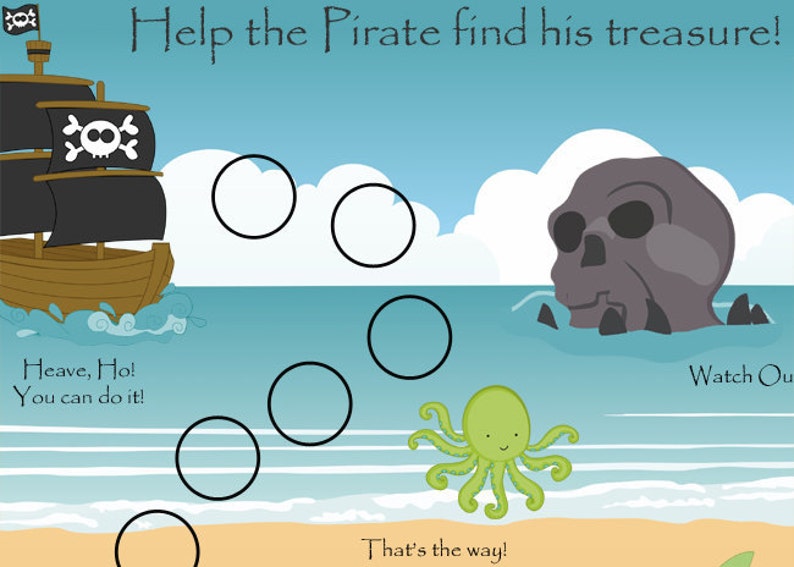 PRINTABLE - Personalized Child Behavior Reward Chart - Pirates - Choose ...