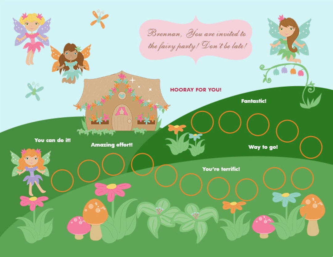 PRINTABLE PERSONALIZED Child Behavior Incentive Chart, Reward Chart ...