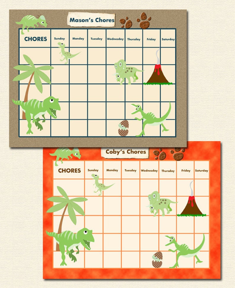Printable Chore Chart / Reward Chart for Children Personalized ...