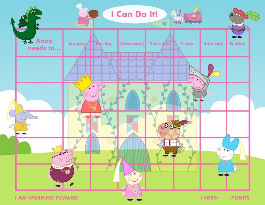 Personalized Children's Reward Chart, Playful Pig, 2 VERSIONS ...