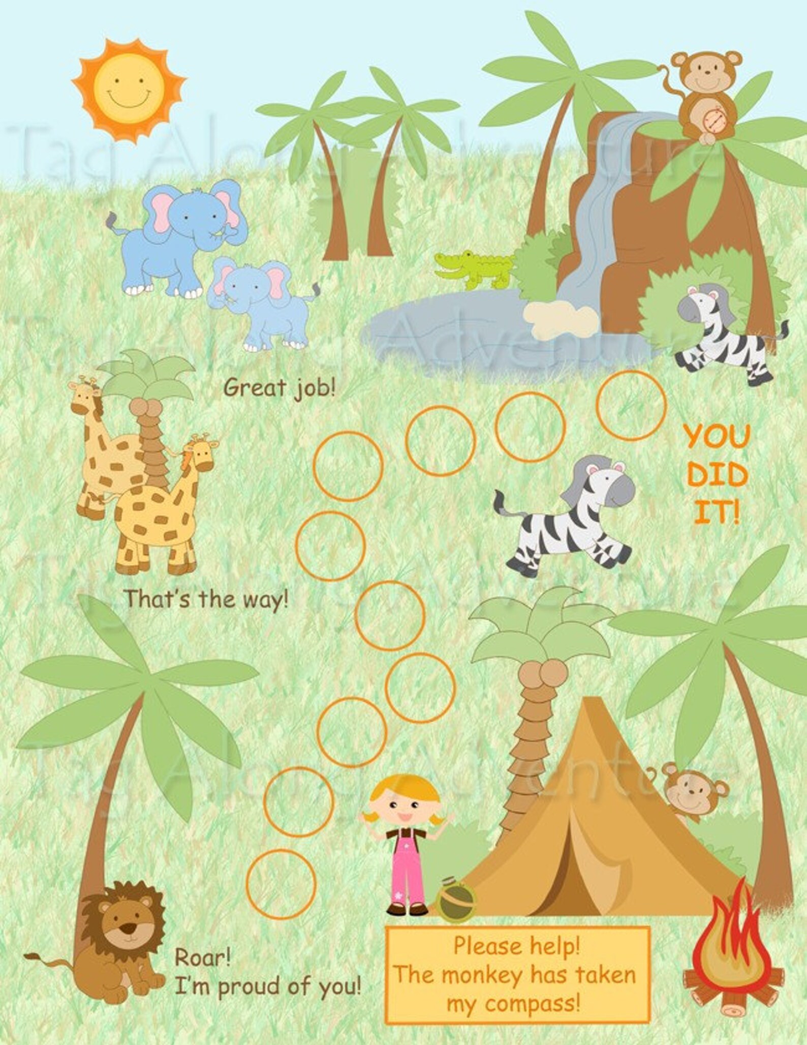 Custom Child Behavior Incentive Chart - Jungle - Printable - Etsy