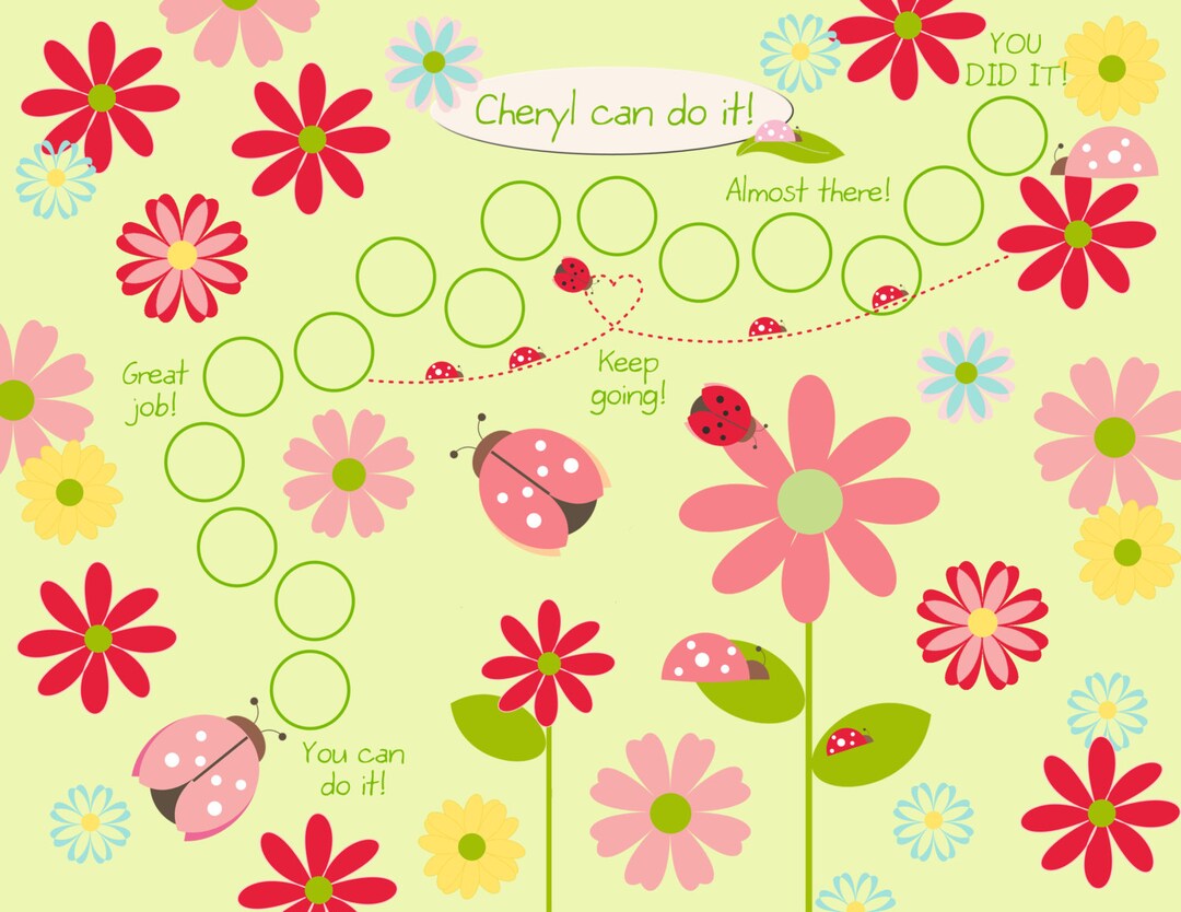 Printable Personalized Incentive/reward Chart - Ladybug Love - Etsy