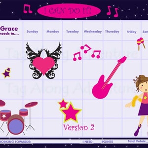 Personalized Child Behavior Incentive Chart - 5 Color Schemes Available ...