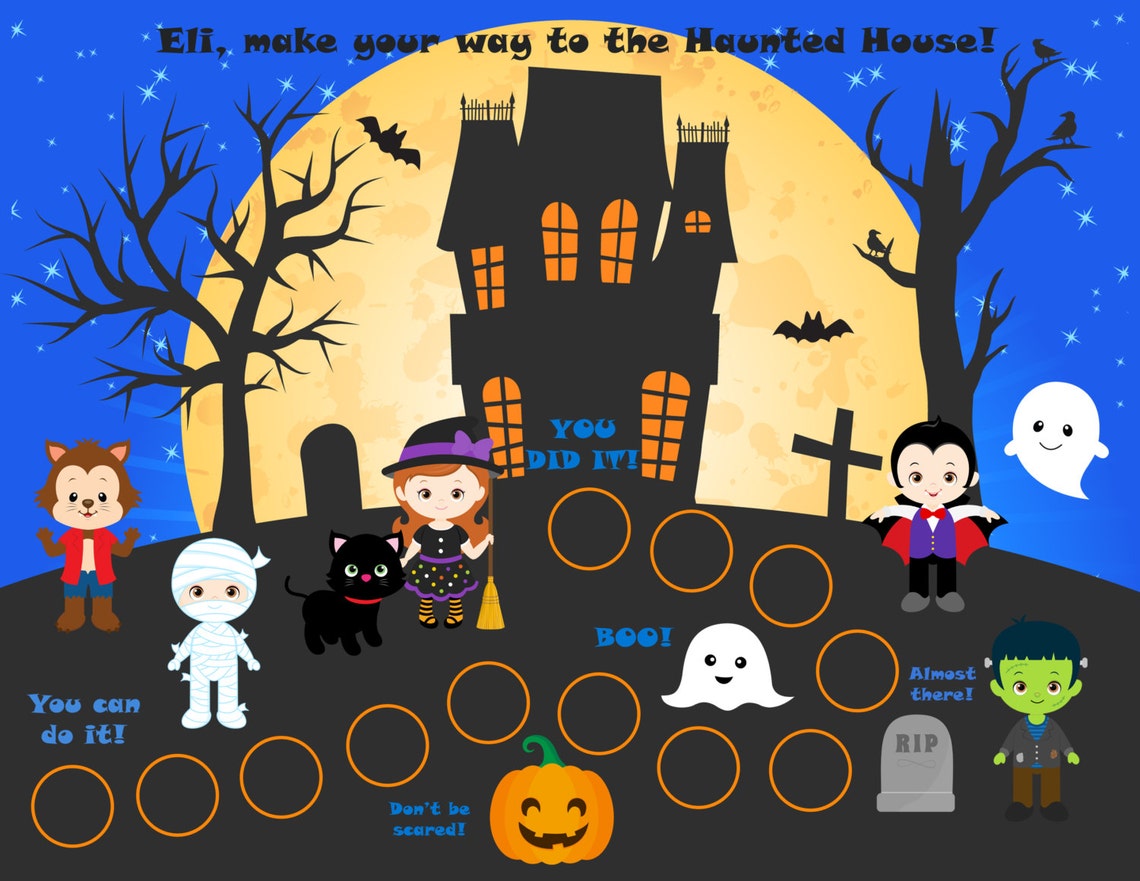 PRINTABLE Personalized Kids Incentive/reward Chart - Halloween ...