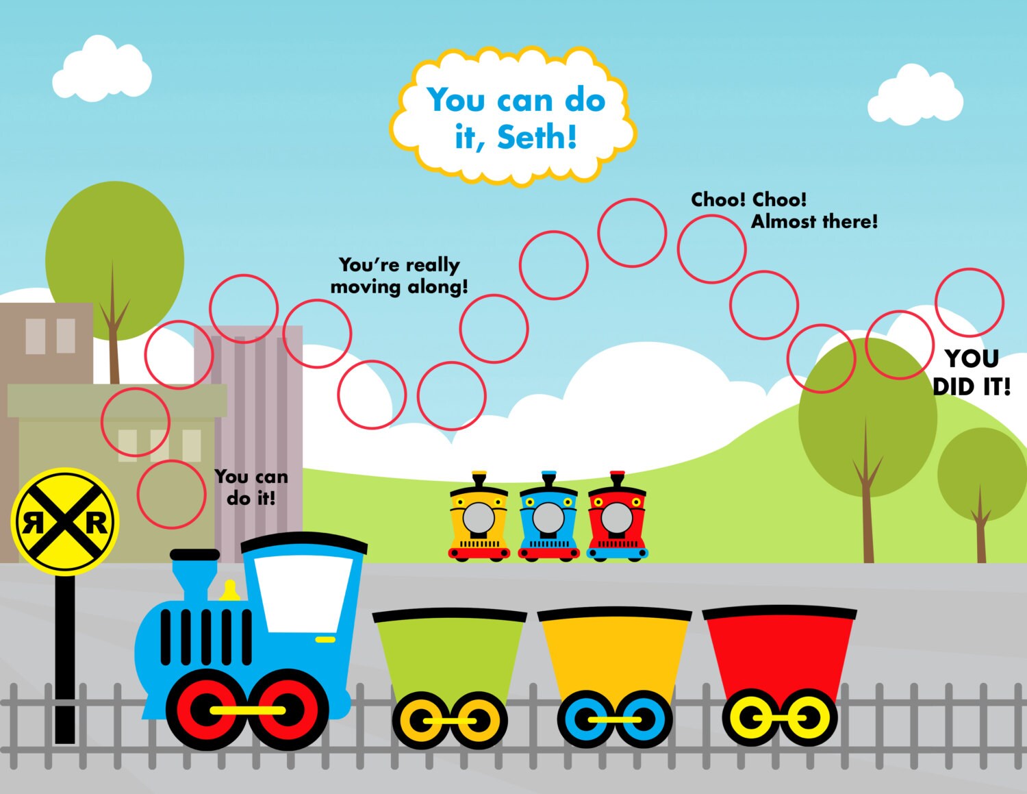 PRINTABLE Personalized Child Incentive/reward Chart - Train Adventure ...