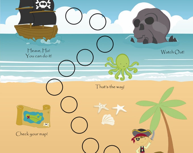 PRINTABLE - Personalized Child Behavior Reward Chart - Pirates - Choose ...