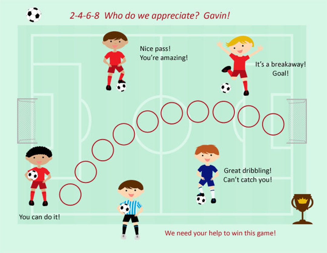 PRINTABLE PERSONALIZED Child Behavior Incentive Chart Soccer - Etsy