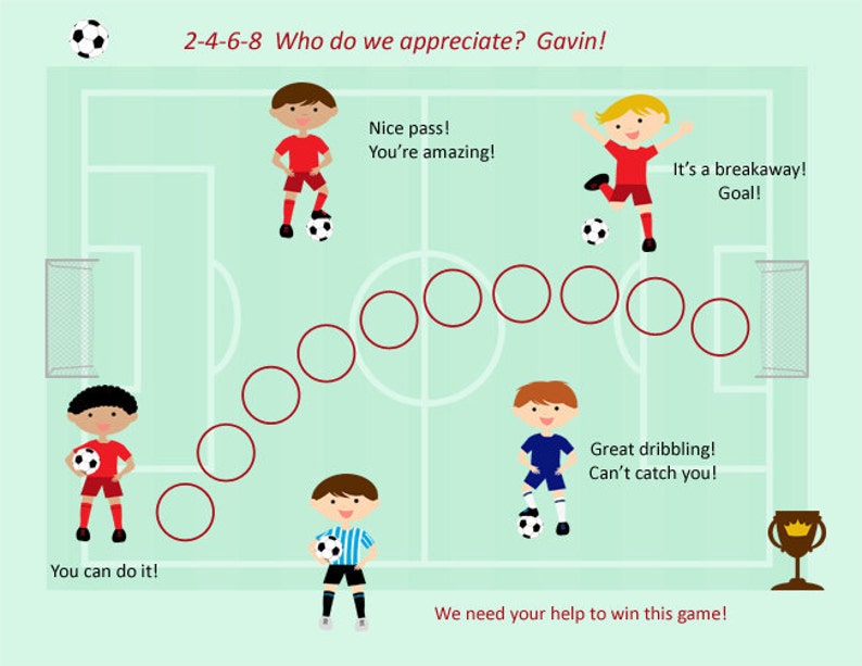 PRINTABLE PERSONALIZED Child Behavior Incentive Chart - Soccer - Etsy