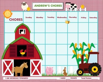Farm Chore Chart Printable - Etsy