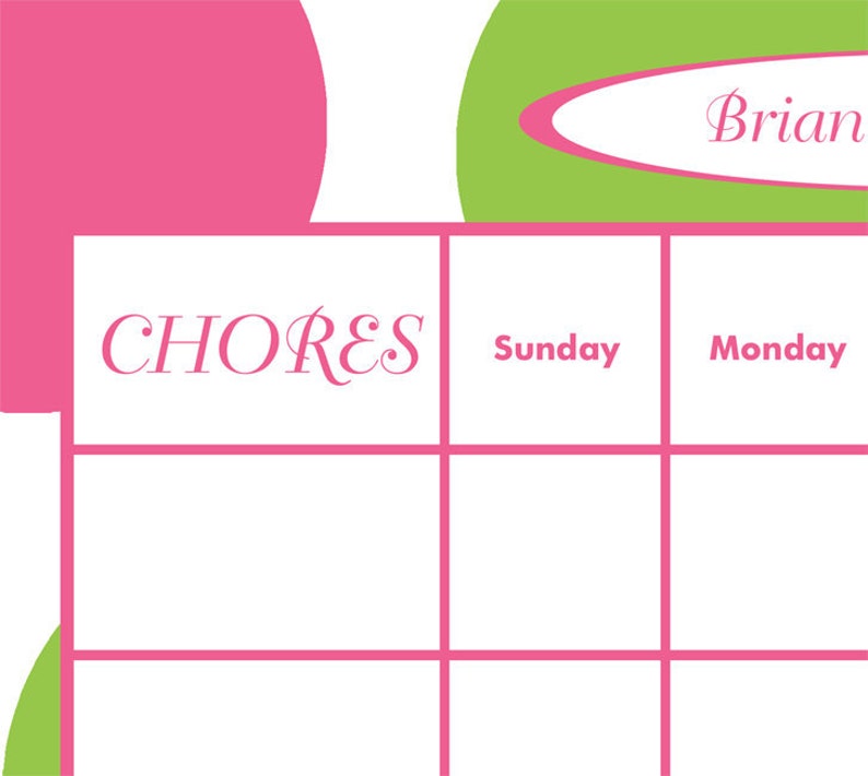 PERSONALIZED Chore Chart for Children - Modern Dots - Jpeg or PDF File ...