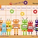 PRINTABLE Personalized Incentive Chart for Kids - Robots - Three Color ...