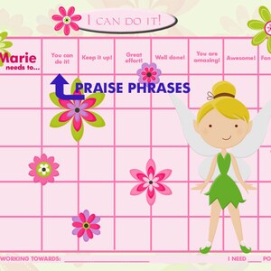 PRINTABLE Customizable Child Reward Chart / Chore Chart - Tinkerbell ...