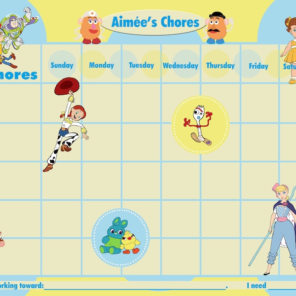 Toy Story Reward Chart - Etsy UK