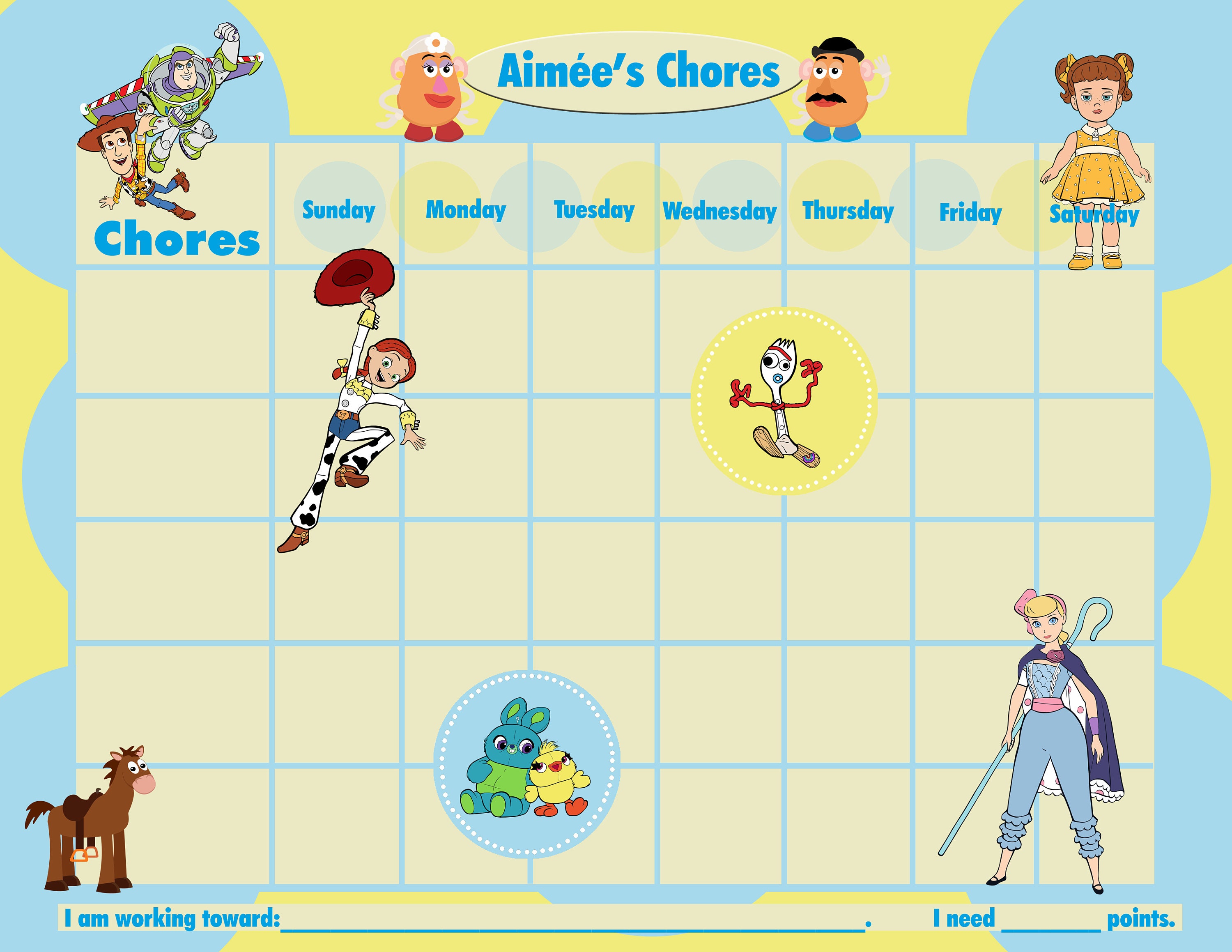 Custom Chore Chart It's a Toy Story for Everyone - Etsy